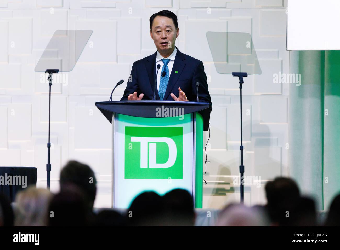 Toronto-Dominion Bank chief executive officer Raymond Chun speaks at ...