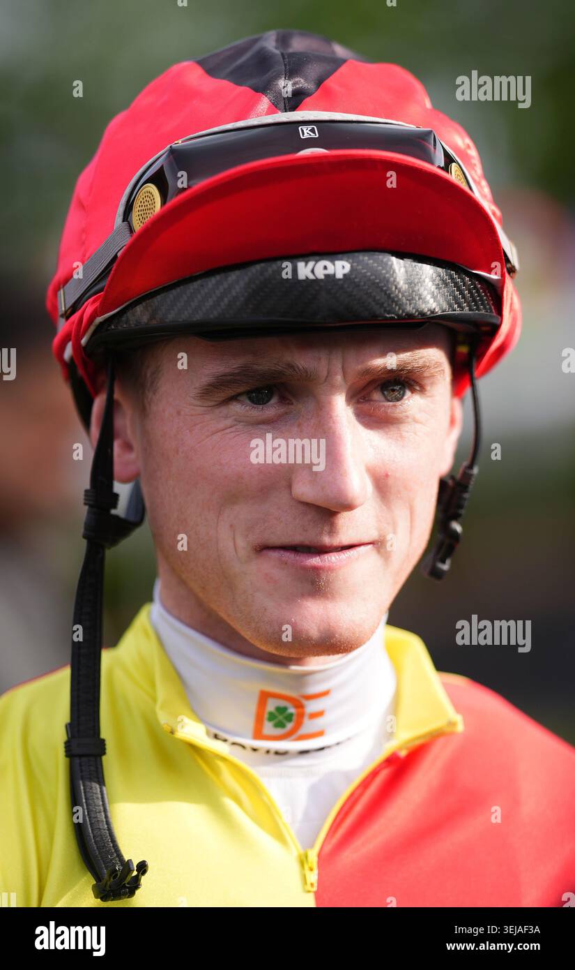 Jockey David Egan at Sandown Park Racecourse. Picture date: Thursday ...