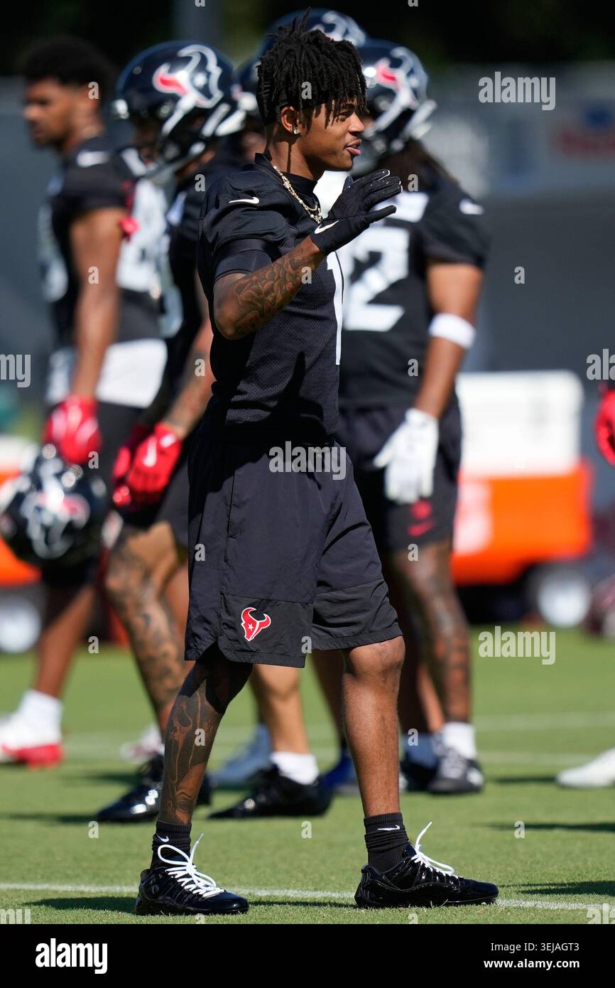 Houston Texans wide receiver Tank Dell (1) participates in the NFL ...