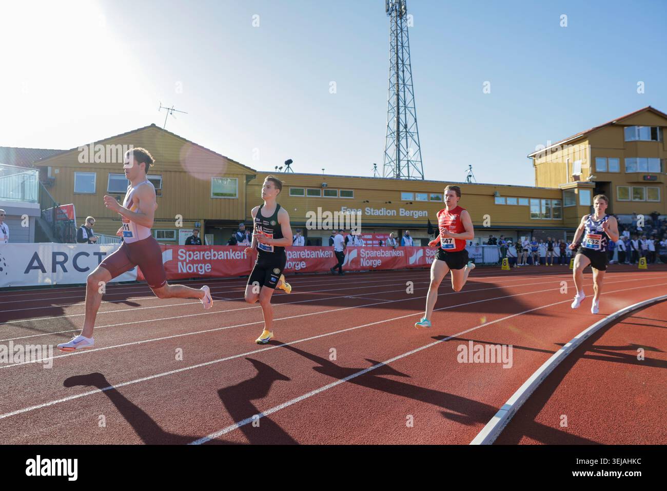 Bergen 20260528. The Trond Mohn Games athletics event at Fana Stadium ...