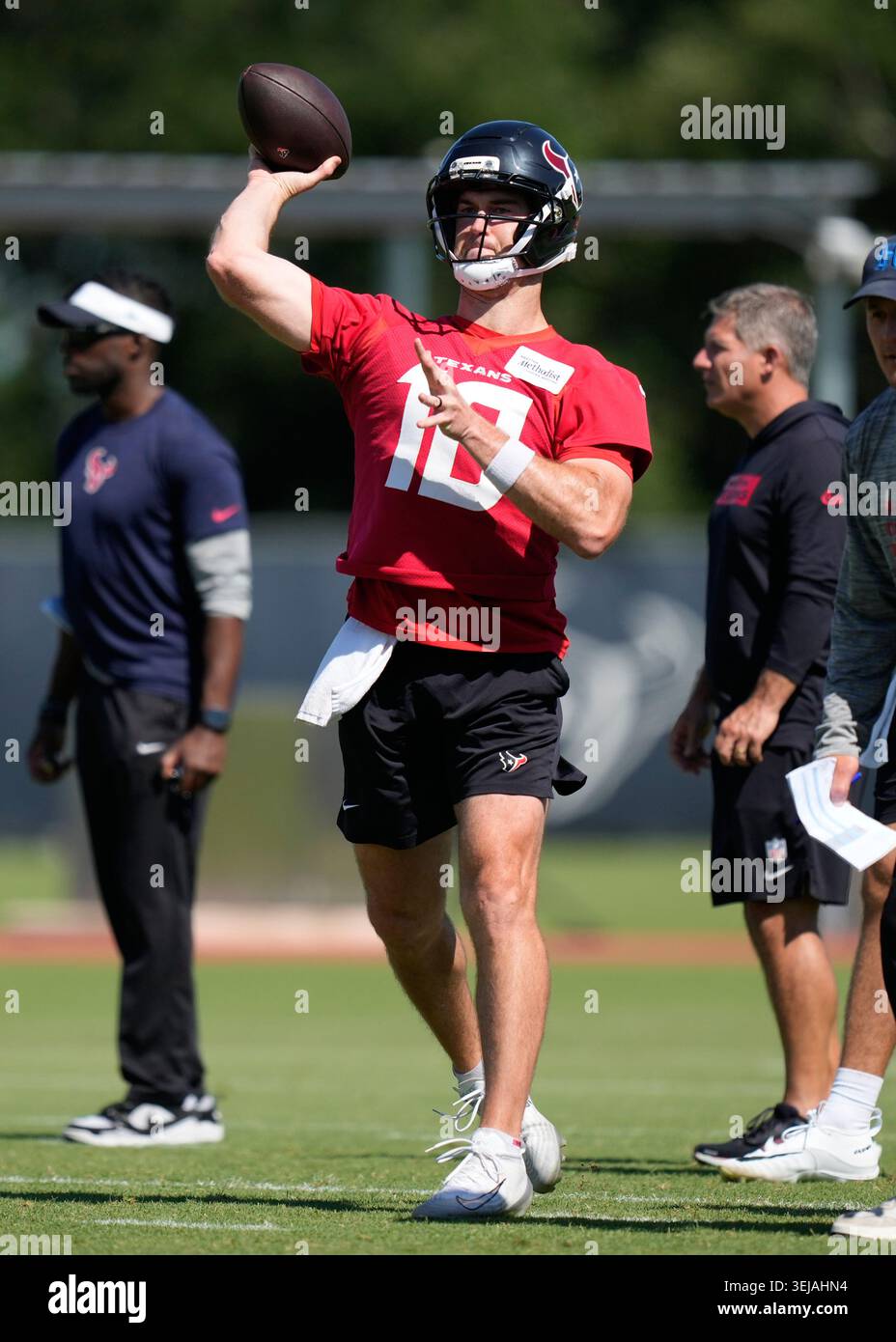 Houston Texans quarterback Davis Mills participates in the NFL football ...