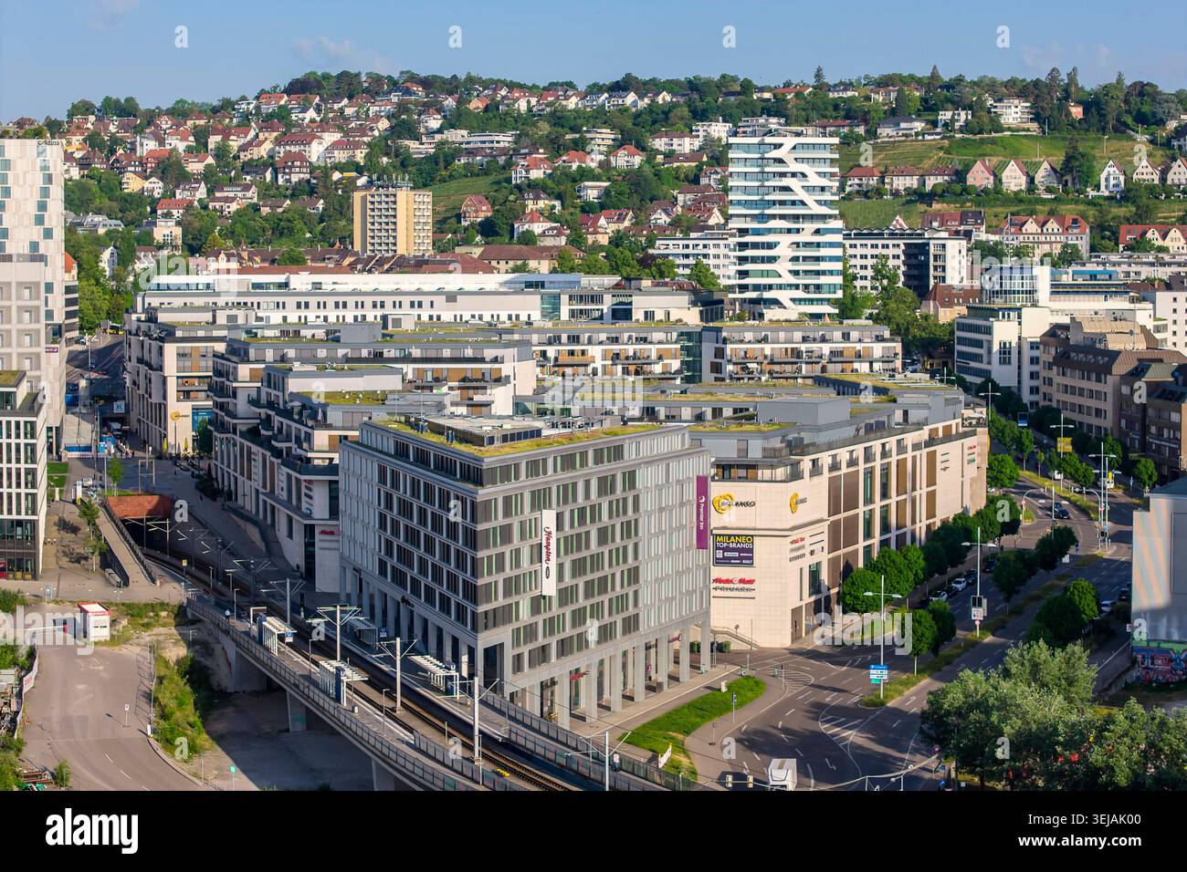Bürogebäude im Europaviertel von Stuttgart. // 27.05.2026, Stuttgart ...
