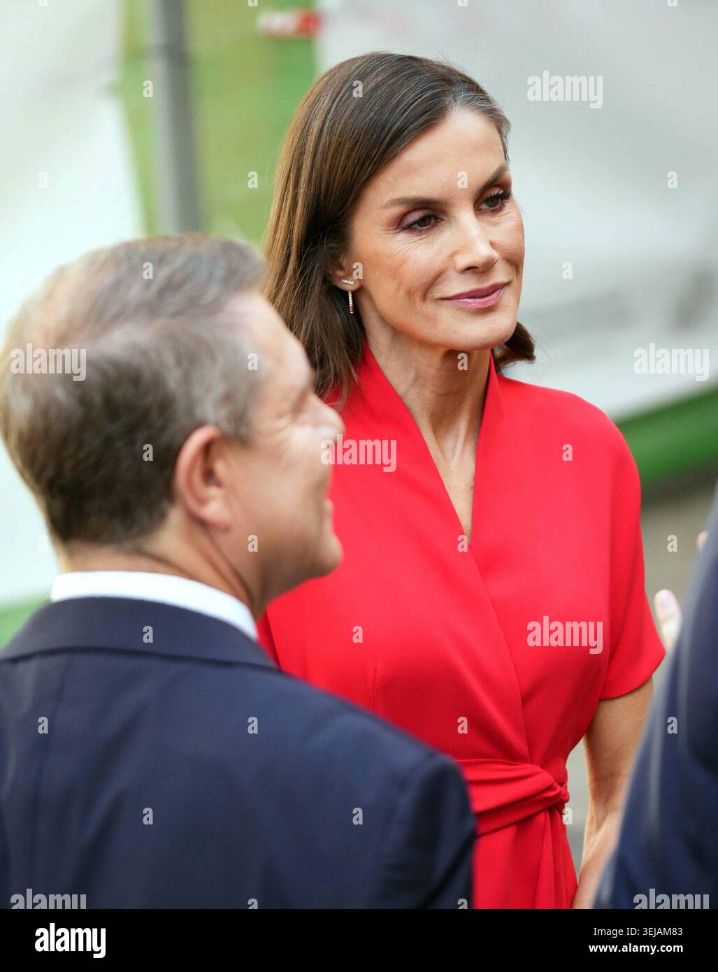 Spanish King Felipe VI and Queen Letizia during the delivery of gold ...