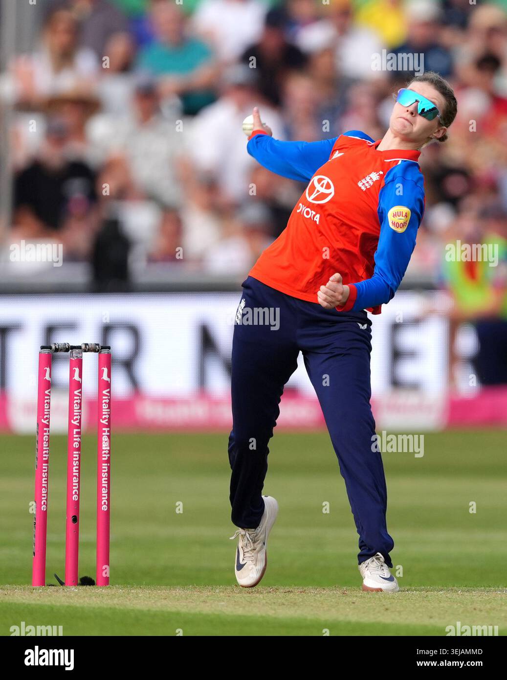 England's Charlie Dean bowling during the first Vitality IT20 match at ...