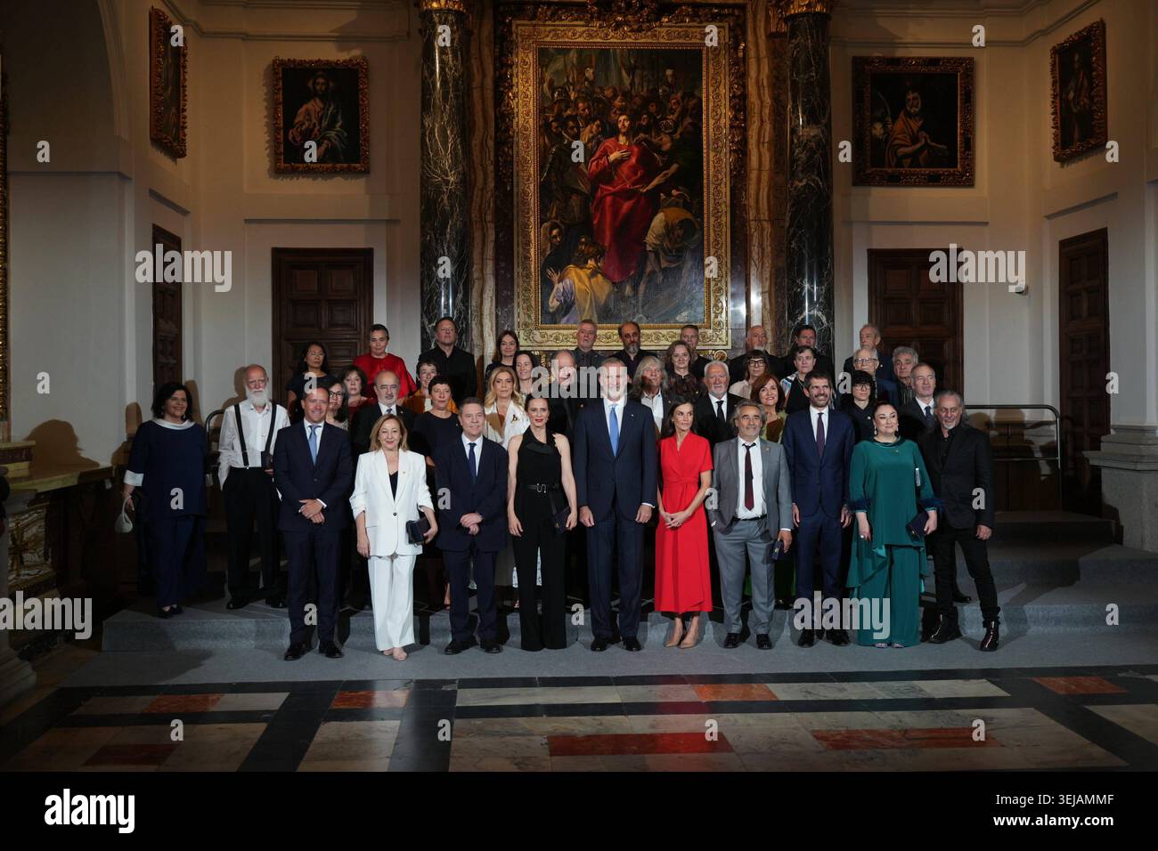 Spanish King Felipe VI and Queen Letizia during the delivery of gold ...