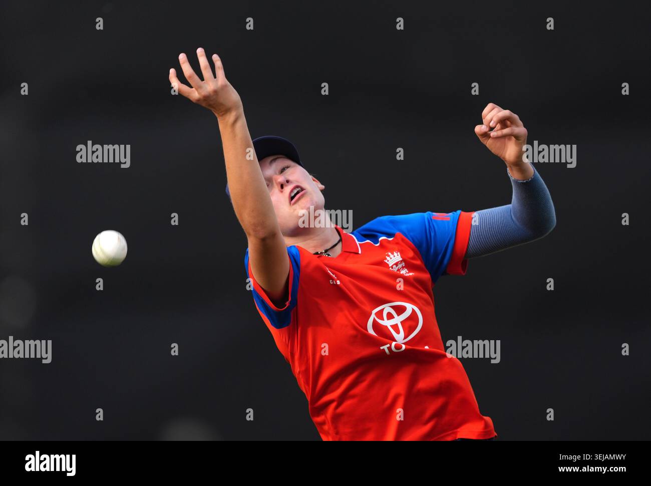 England's Tilly Corteen-Coleman misses a catch during the first ...