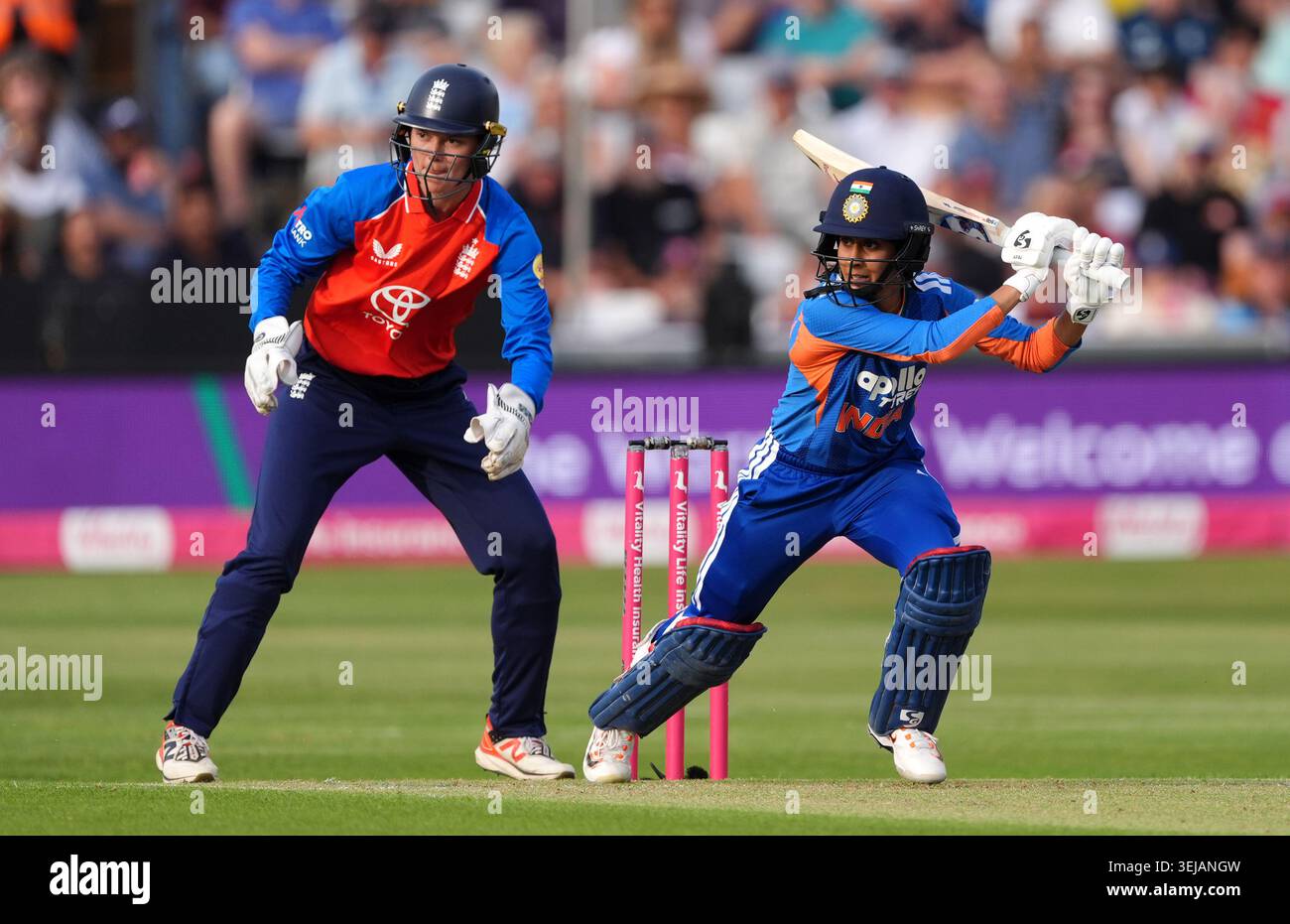 India's Jemimah Rodrigues batting during the first Vitality IT20 match ...