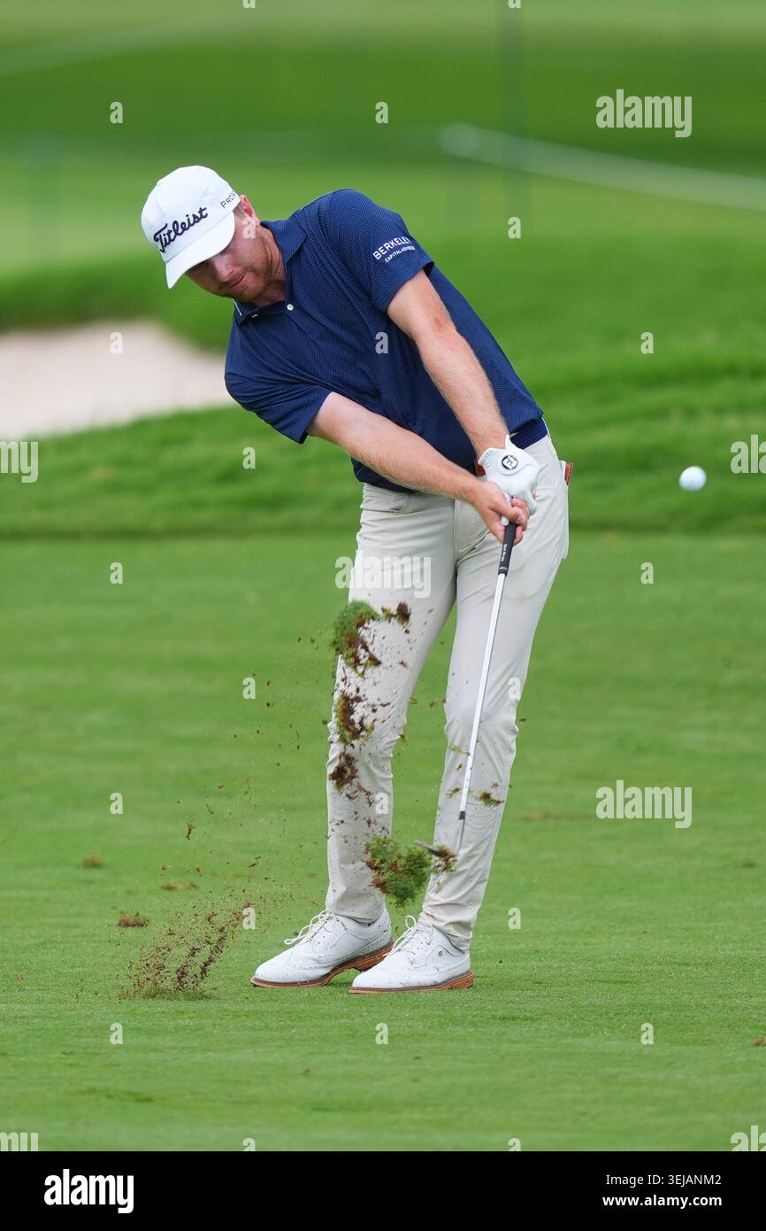 Ryan Gerard hits an approach shot on the ninth hole during the first ...