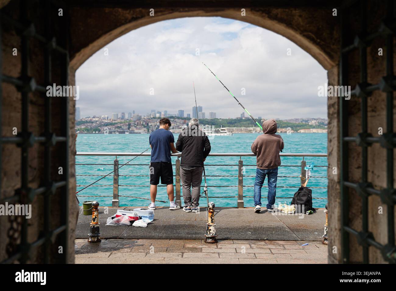 May 24, 2026, Istanbul, Turkey: Fishermen fish in the Bosphorus Strait ...
