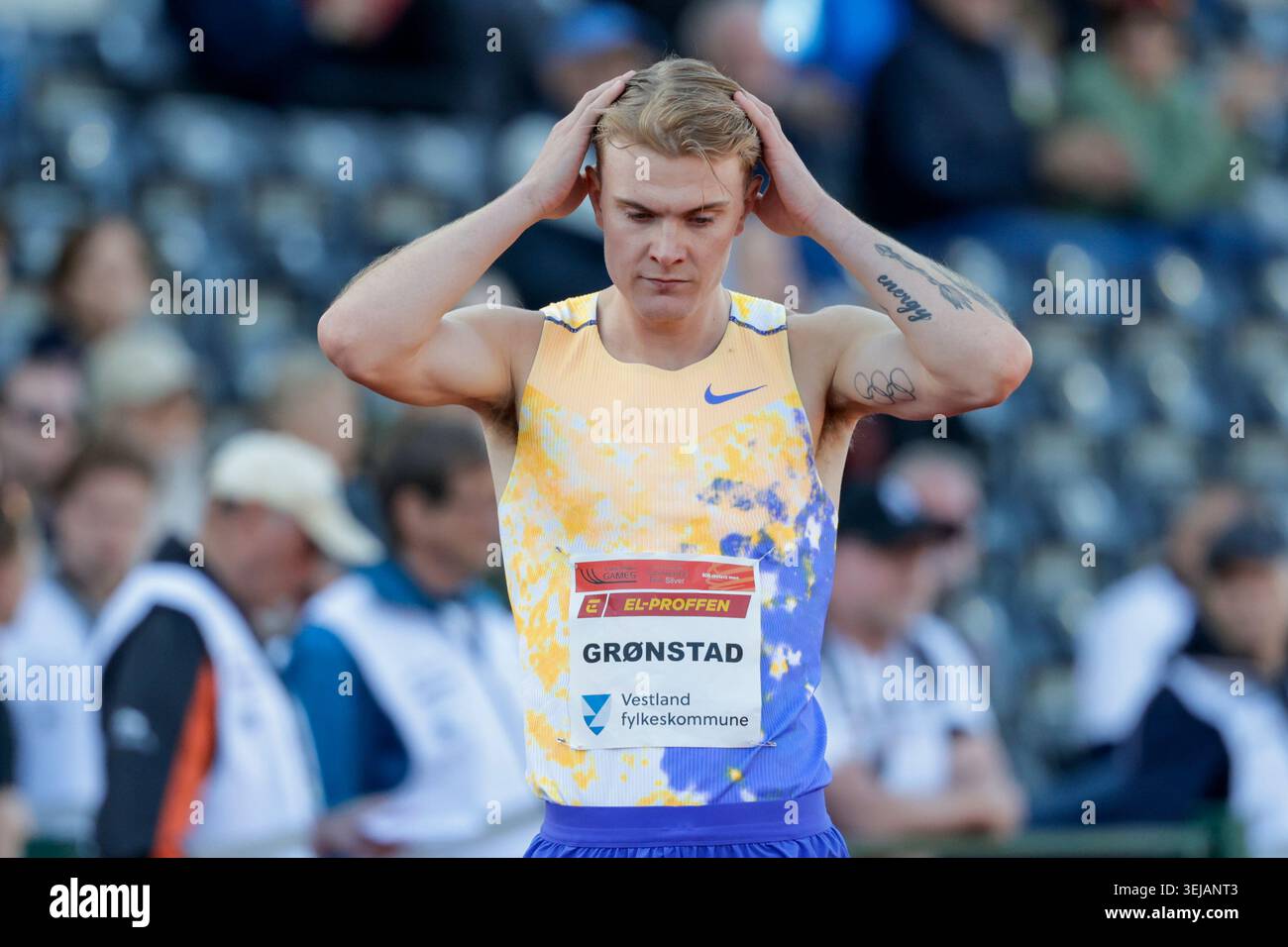 Bergen 20260528. Tobias Grønstad during the Trond Mohn Games athletics ...