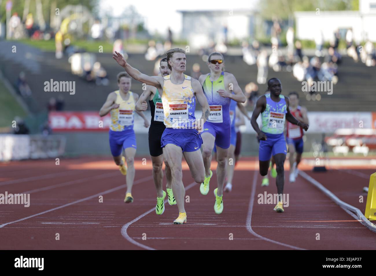 Bergen 20260528. Tobias Grønstad wins 800 meters during the Trond Mohn ...