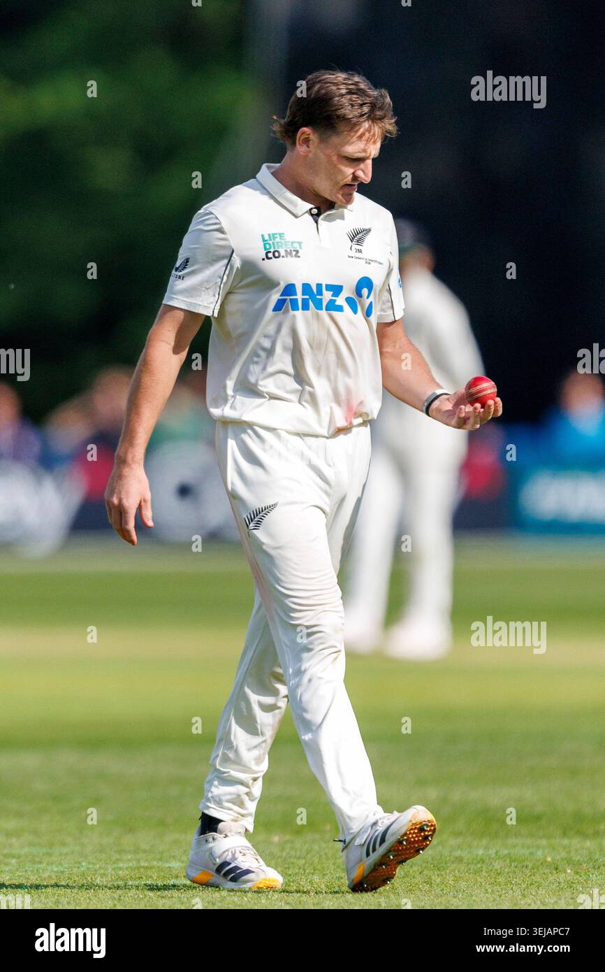 New Zealand’s Nathan Smith during day two of the test match at Stormont ...