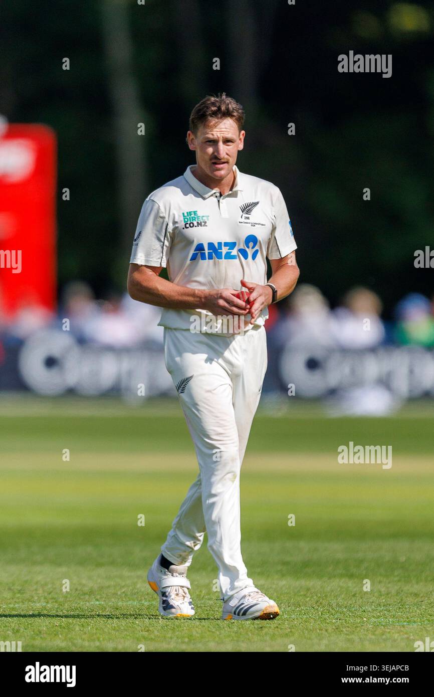 New Zealand’s Nathan Smith during day two of the test match at Stormont ...