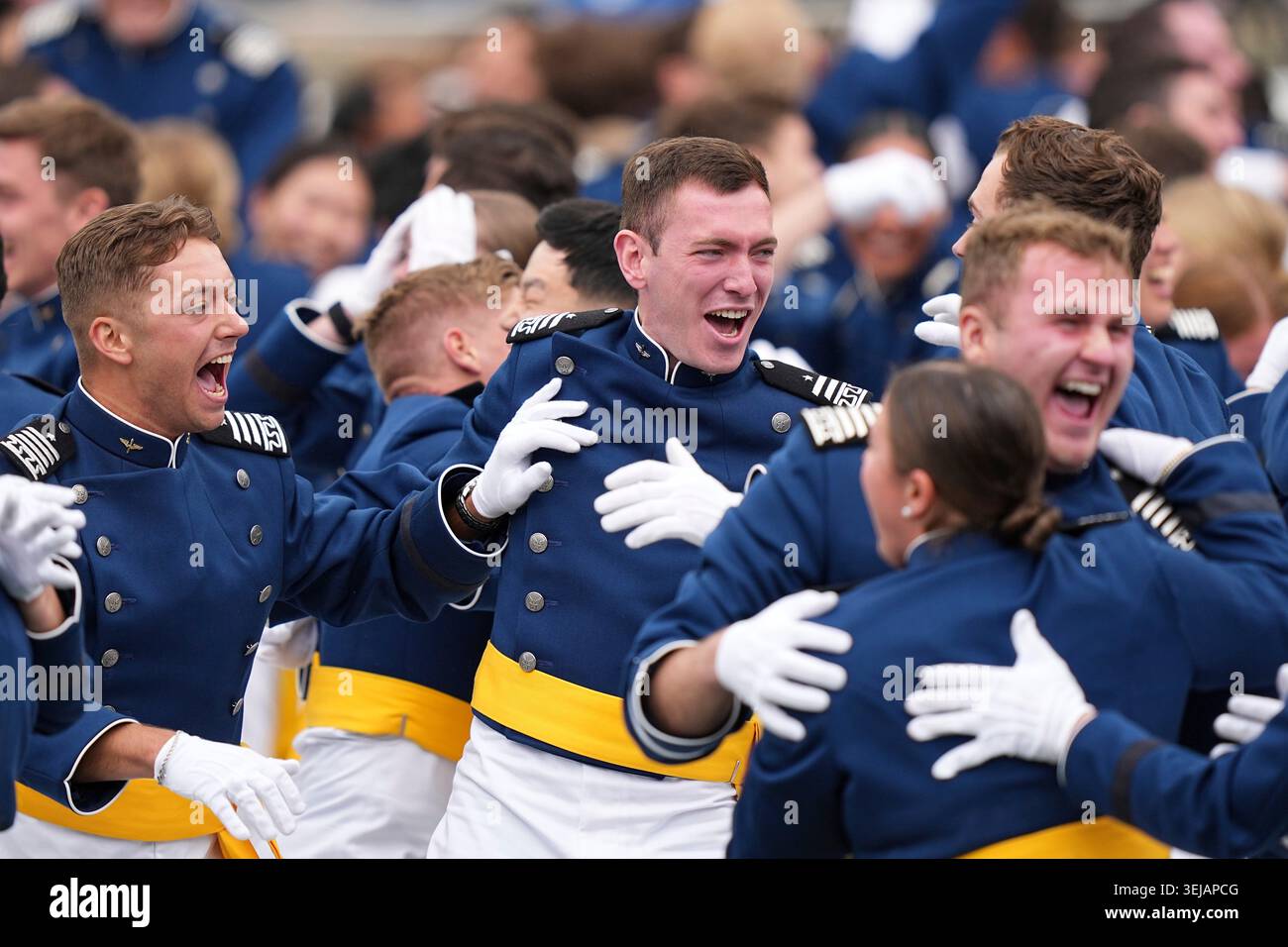 Graduates celebrate during the United States Air Force Academy ...