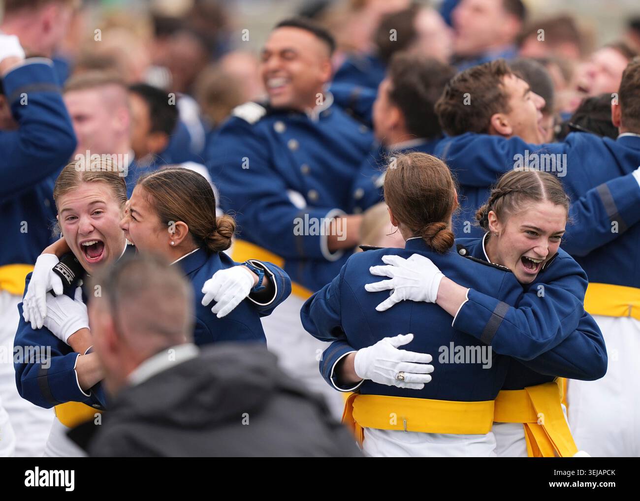 Graduates celebrate during the United States Air Force Academy ...