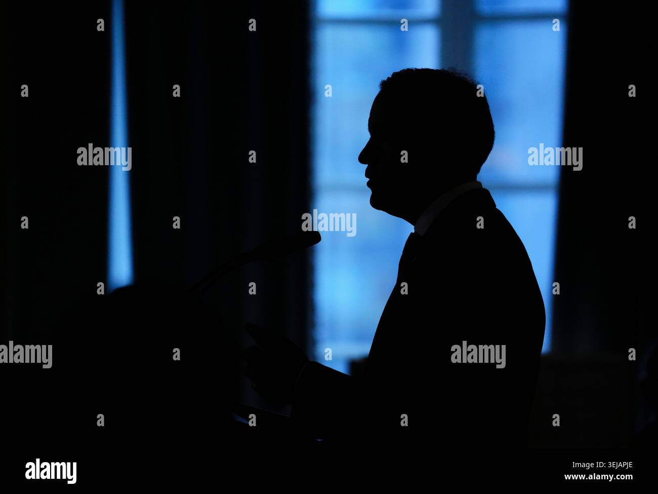 Canadian Prime Minister Mark Carney delivers a speech and takes part in ...