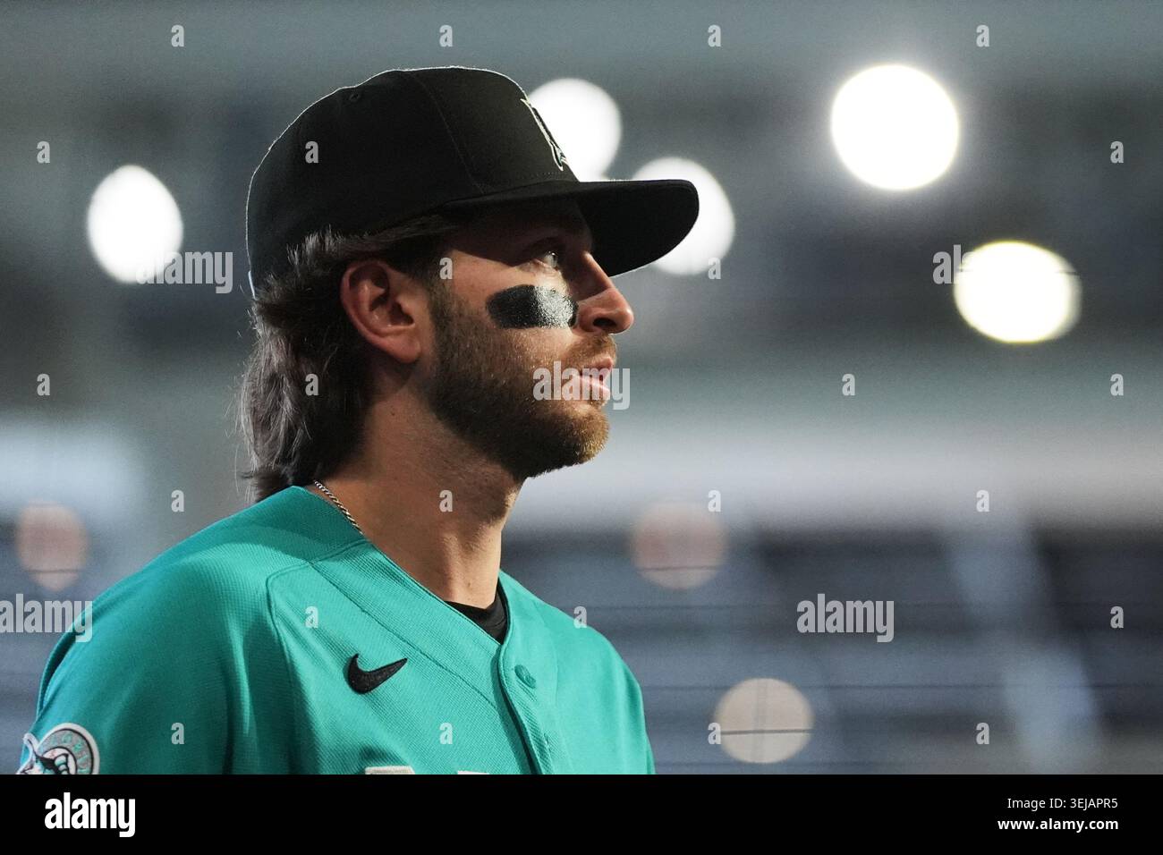 Miami Marlins' Connor Norby walks to the dugout before a baseball game ...