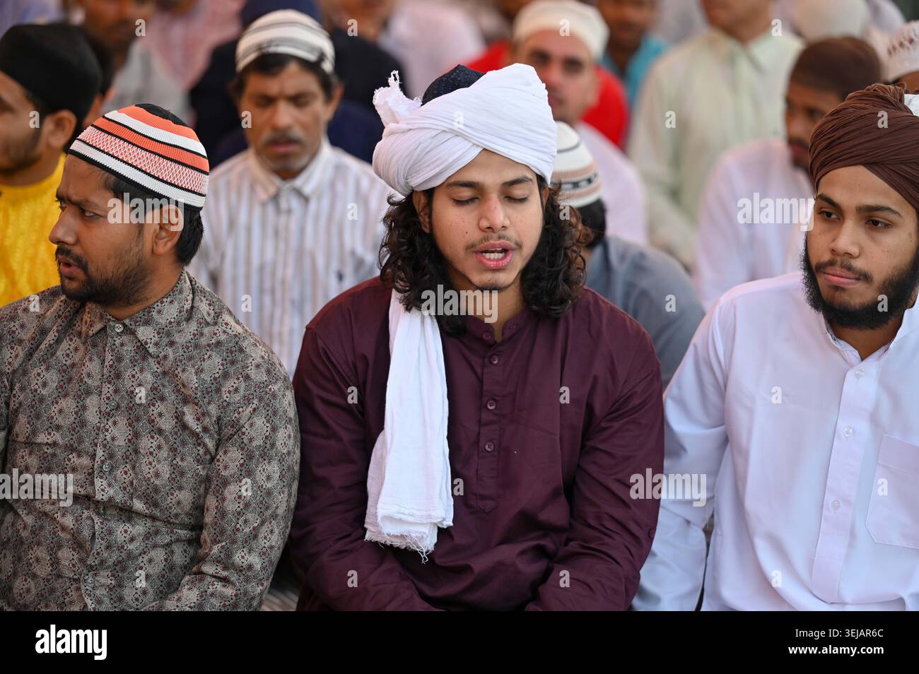 GURUGRAM, INDIA - MAY 28: Muslim community people offer prayer on the ...