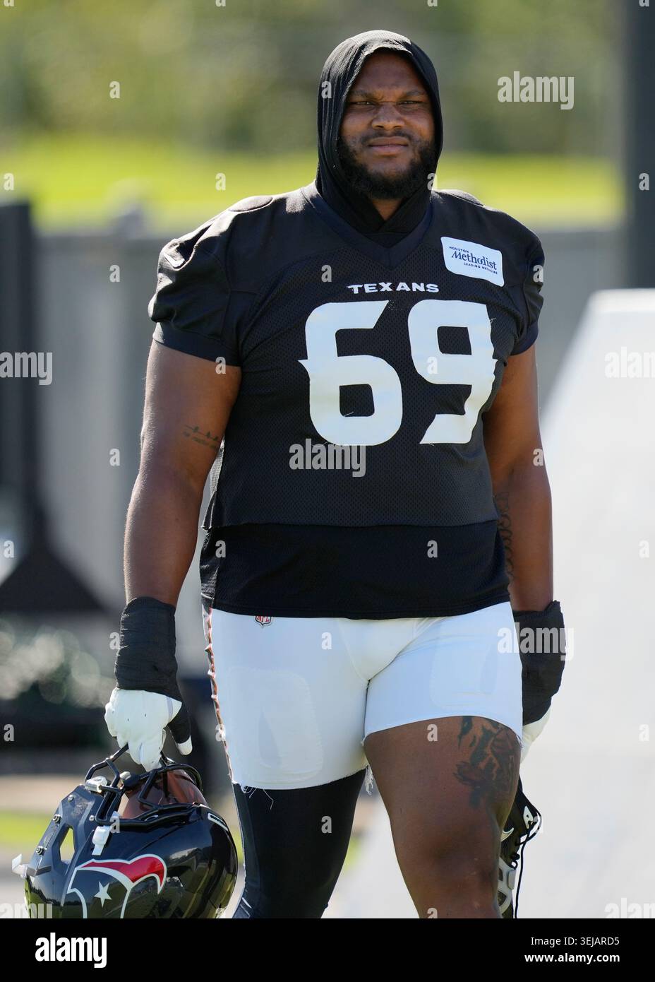 Houston Texans guard Ed Ingram arrives for the NFL football team's ...