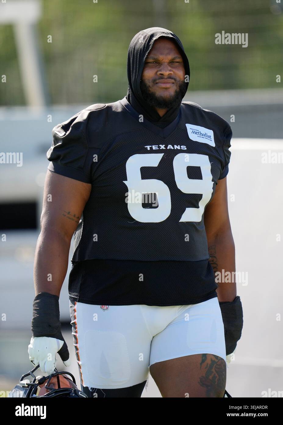 Houston Texans guard Ed Ingram arrives for the NFL football team's ...