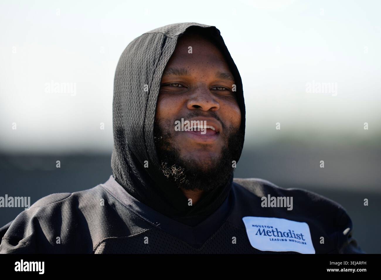 Houston Texans guard Ed Ingram arrives for the NFL football team's ...
