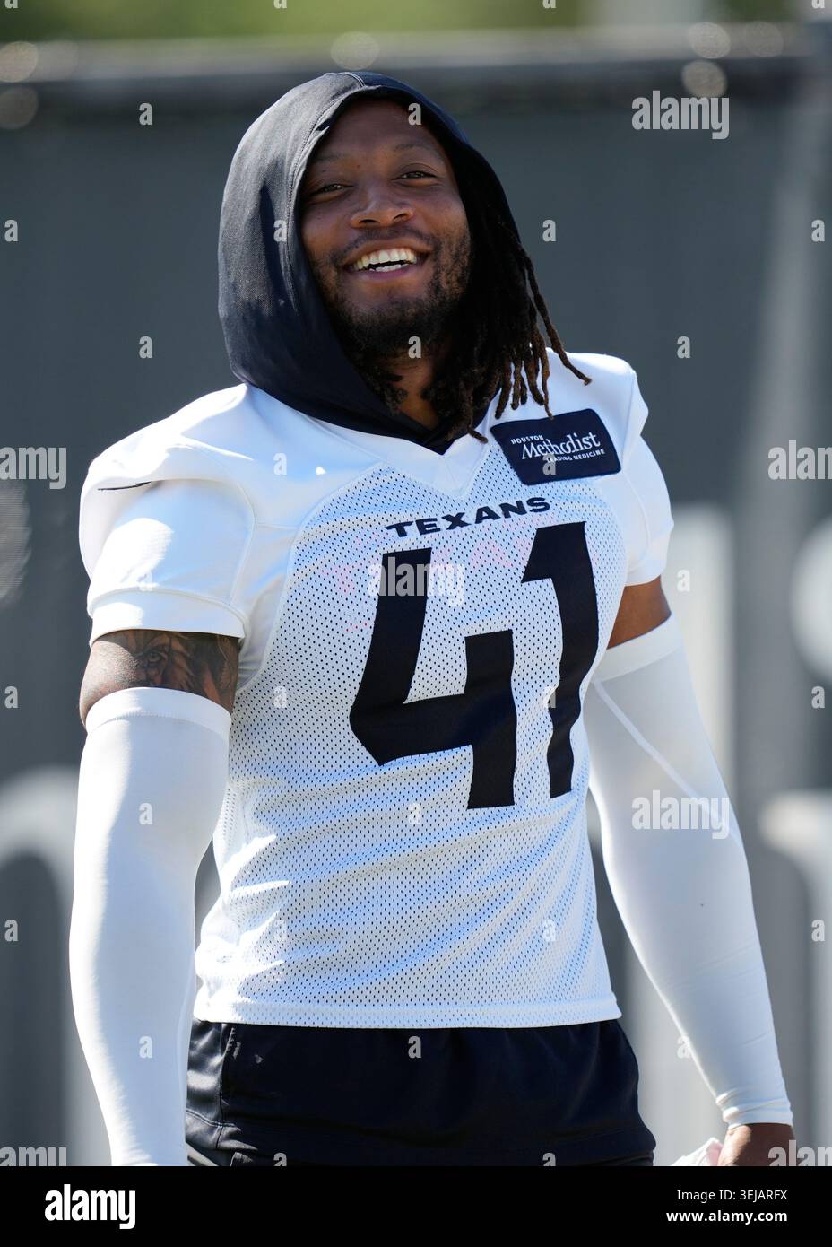 Houston Texans cornerback Stephen Hall arrives for the NFL football ...