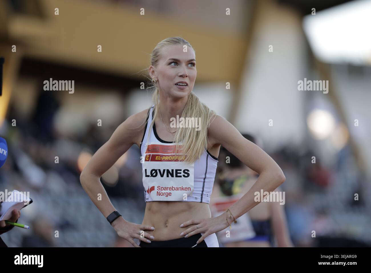 Bergen 20260528. Anne Gine Løvnes after 1500 meters during the Trond ...