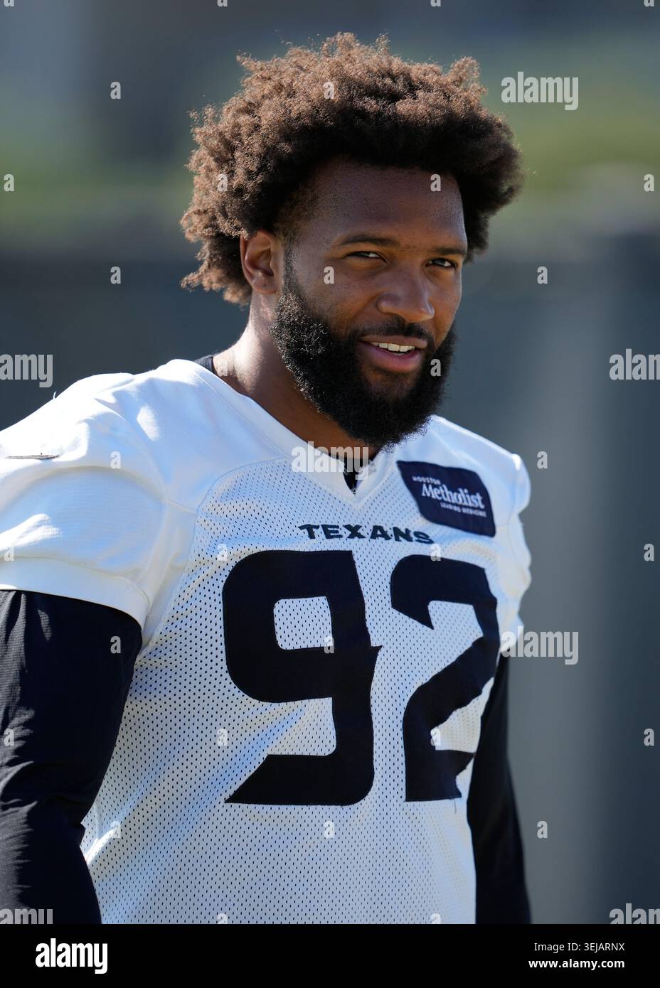 Houston Texans defensive end Dylan Horton arrives for the NFL football ...