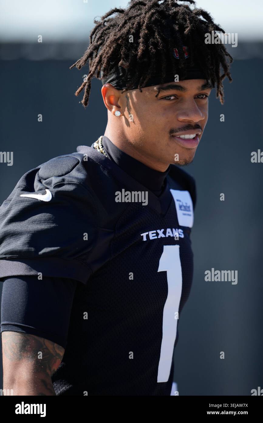 Houston Texans wide receiver Tank Dell arrives for the NFL football ...
