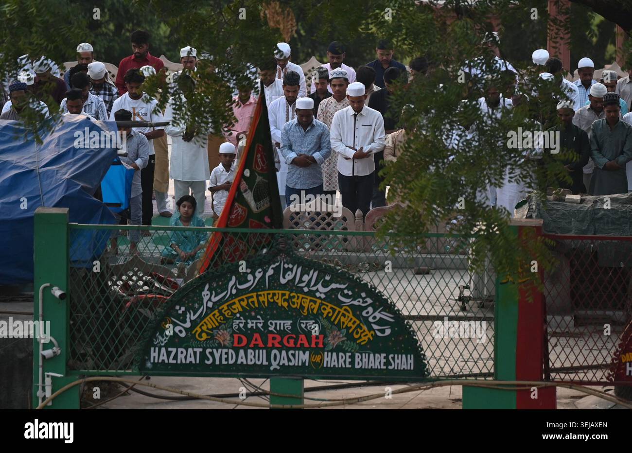 NEW DELHI, INDIA - MAY 28: Muslims offer prayer (namaz) at the historic ...