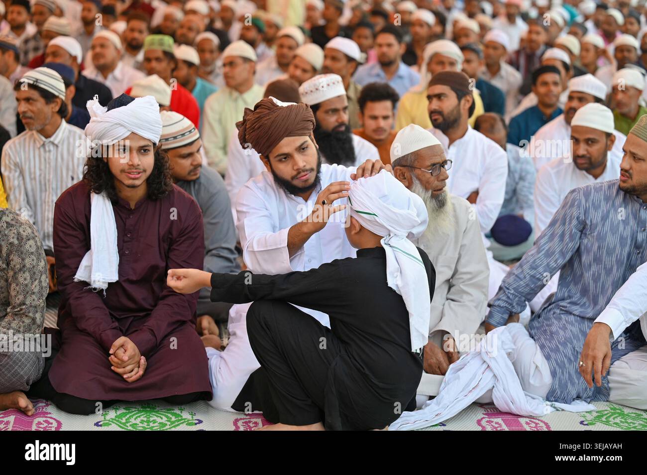 GURUGRAM, INDIA - MAY 28: Muslim community people offer prayer on the ...