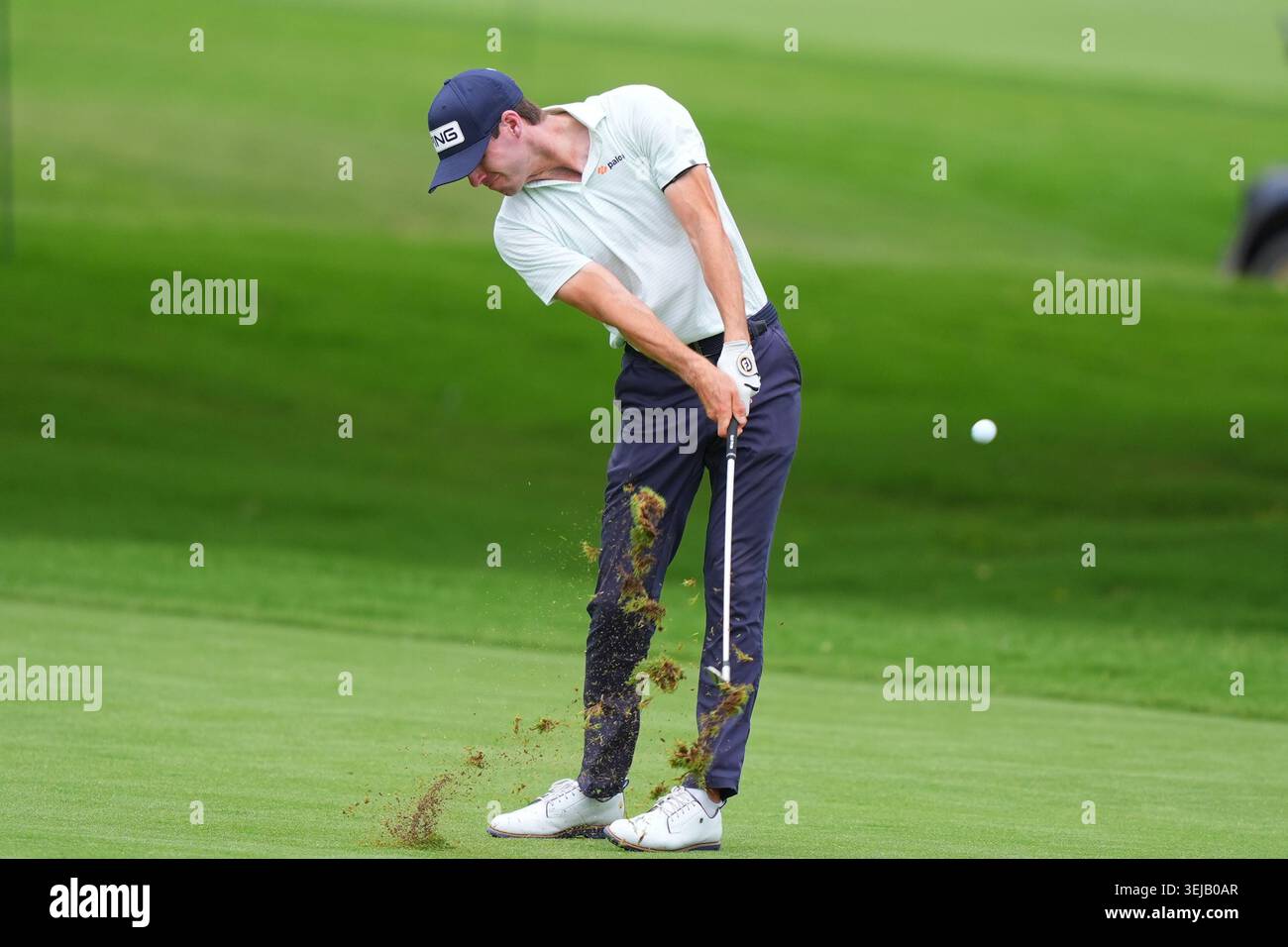 Alex Smalley hits from the ninth fairway during the first round of the ...