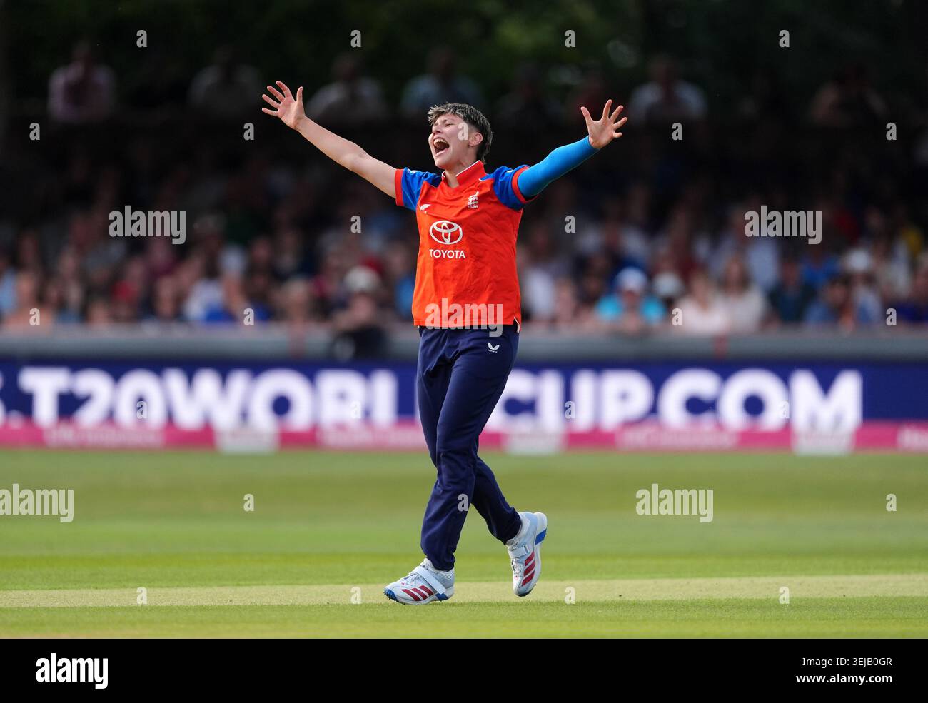 England's Issy Wong appeals for LBW against India's Arundhati Reddy ...