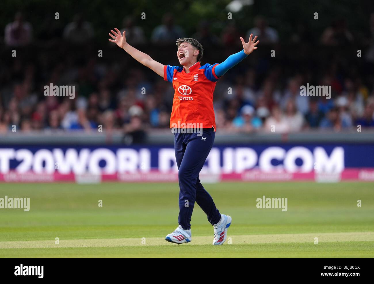 England's Issy Wong appeals for LBW against India's Arundhati Reddy ...