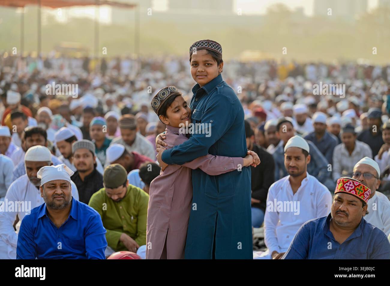 GURUGRAM, INDIA - MAY 28: Muslim community people offer prayer on the ...