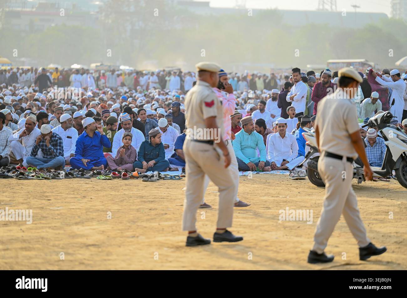 GURUGRAM, INDIA - MAY 28: Muslim community people offer prayer on the ...