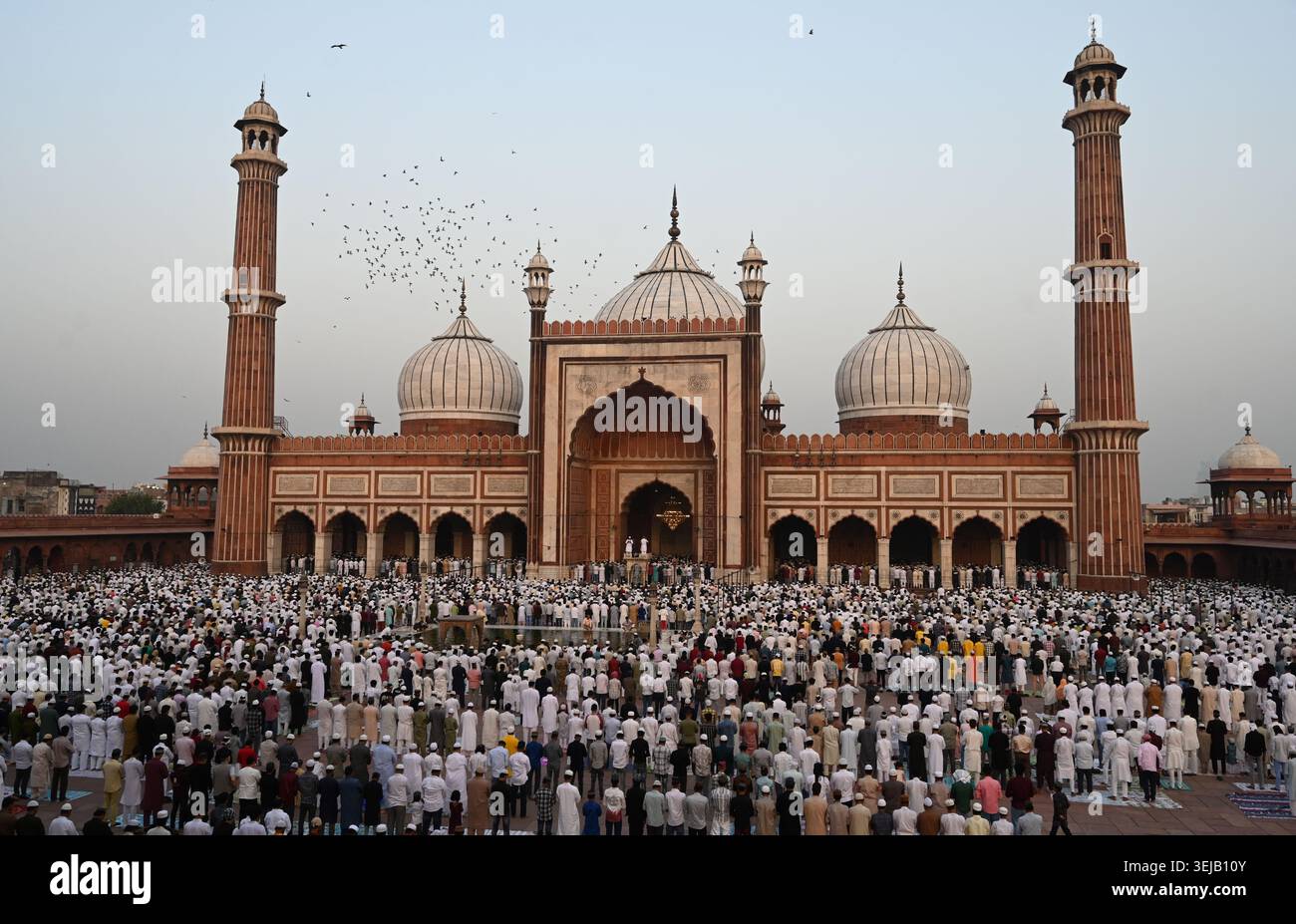 NEW DELHI, INDIA - MAY 28: Muslims offer prayer (namaz) at the historic ...