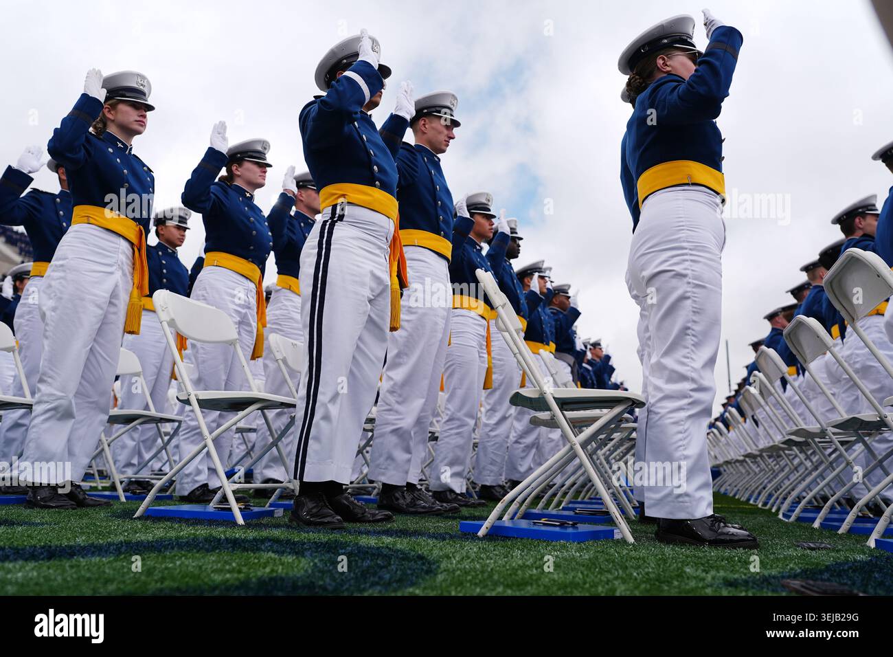 Air Force cadets take the oath of office during the United States Air ...