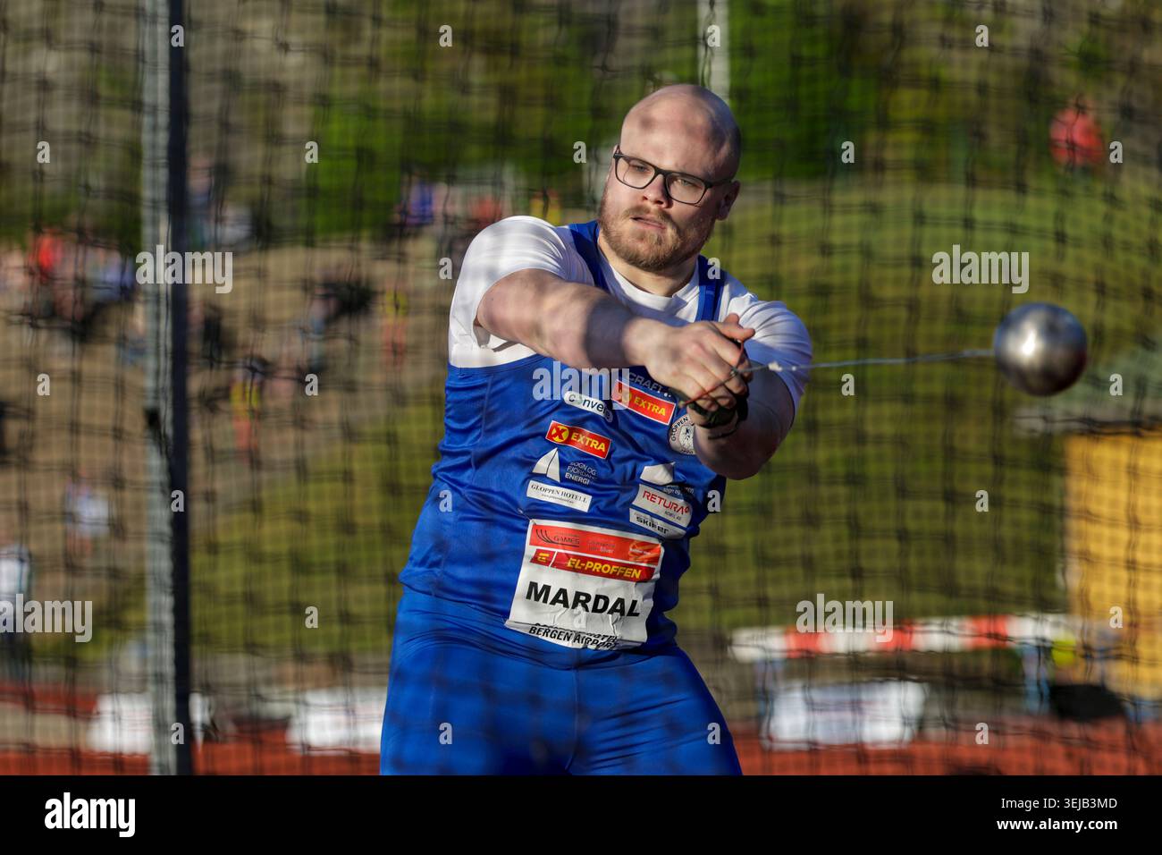 Bergen 20260528. Hammer thrower Thomas Mardal during the Trond Mohn ...