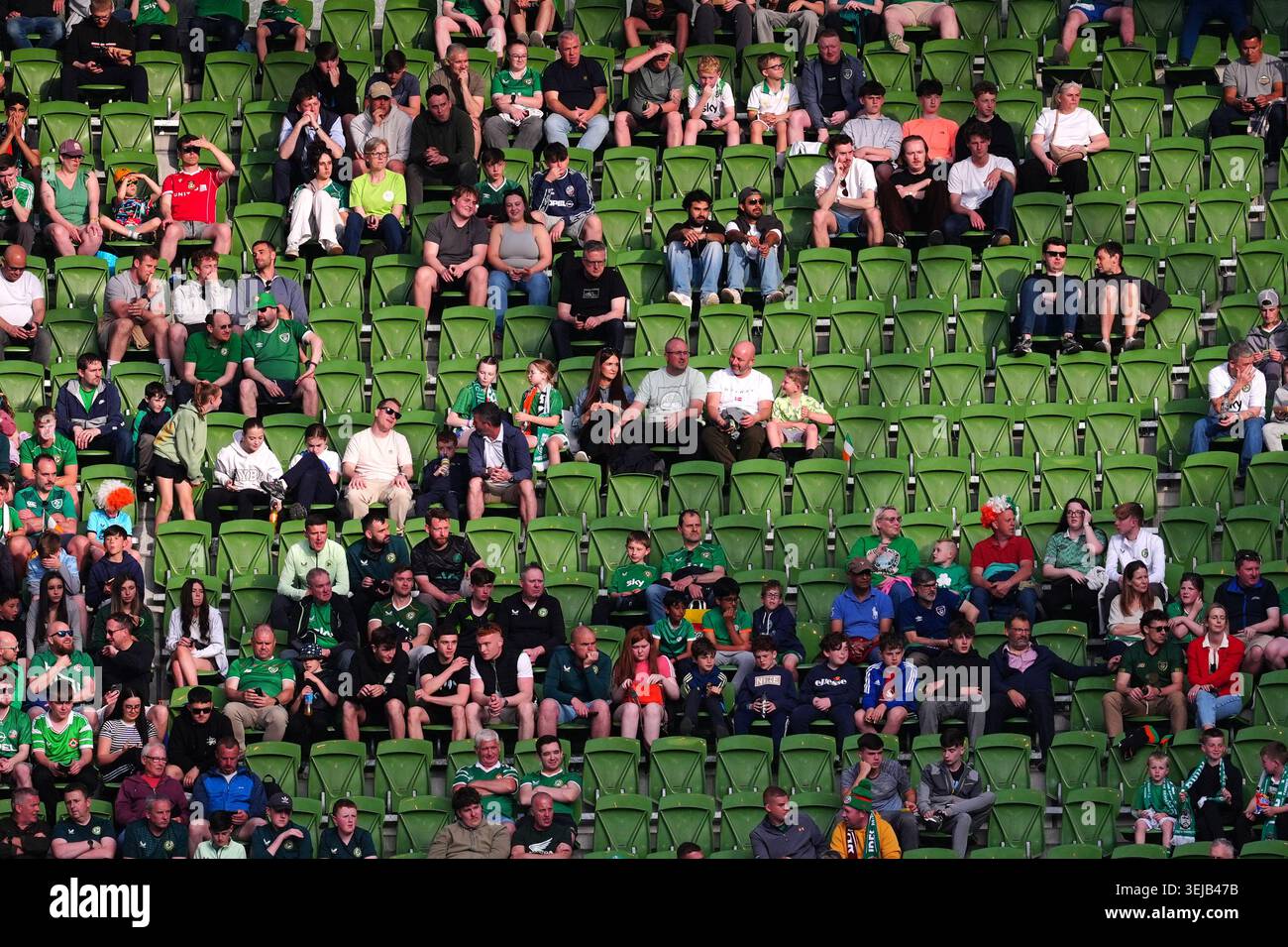 Empty seats in the stands during an international friendly match at the ...