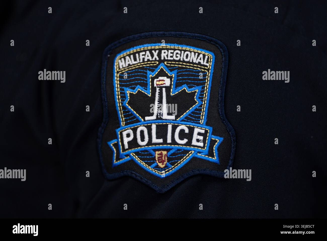 A shoulder patch on the uniform of a Halifax Regional Police officer is ...