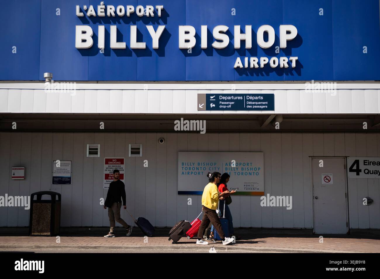 People arrive at Billy Bishop Airport in Toronto on Friday, July 19 ...