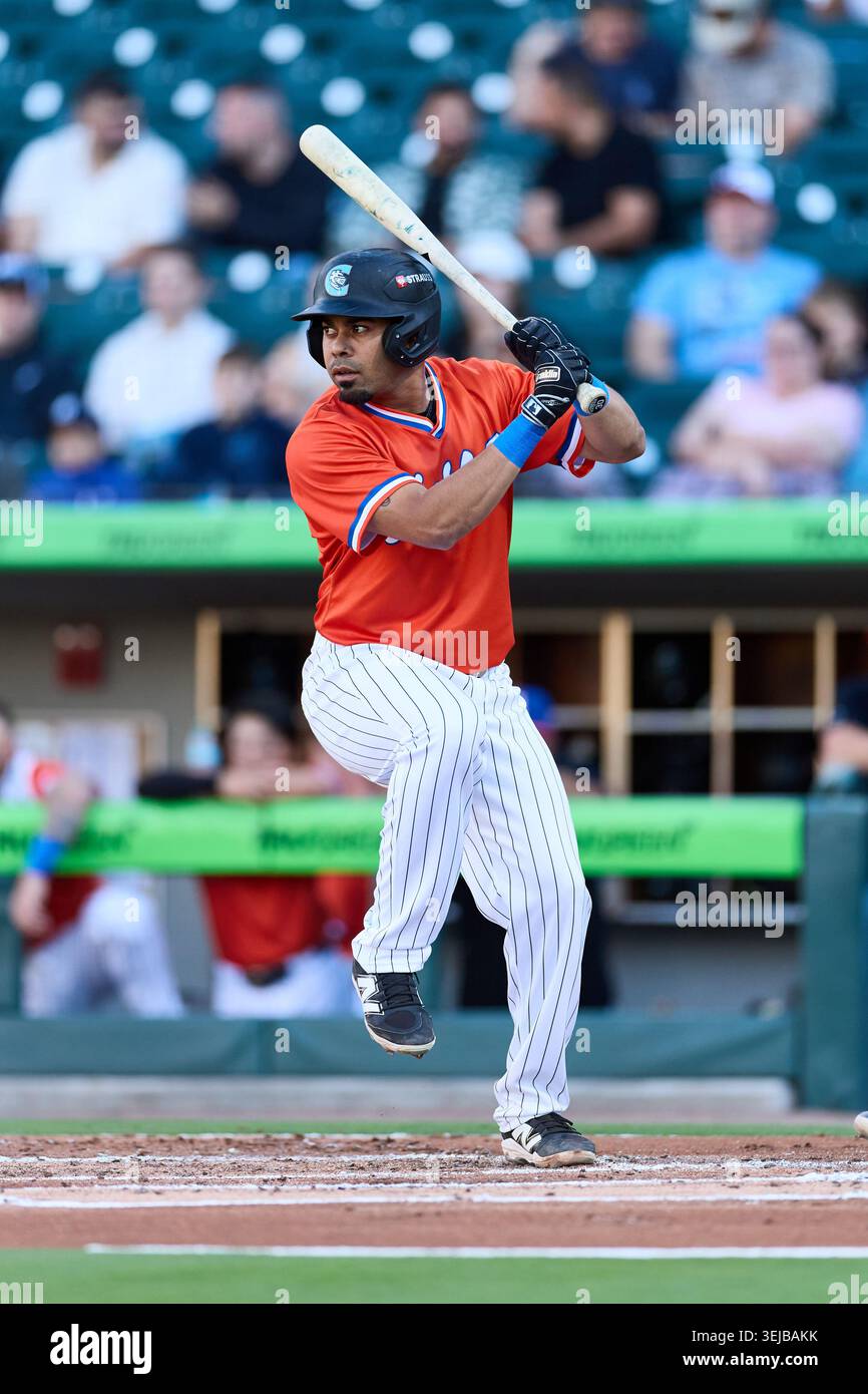 LaMonte Wade Jr. (30) of the Charlotte O's bats against the Norfolk ...