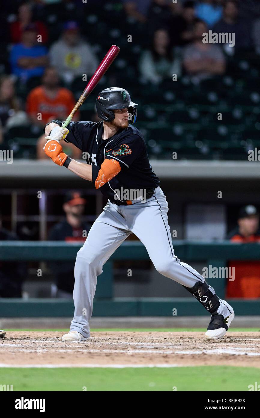 Sam Huff (35) of the Norfolk Tides bats against the Charlotte O's ...