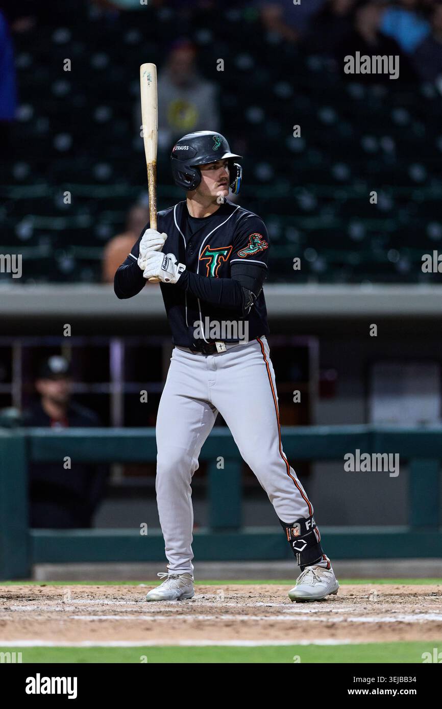 Jud Fabian (3) of the Norfolk Tides bats against the Charlotte O's ...