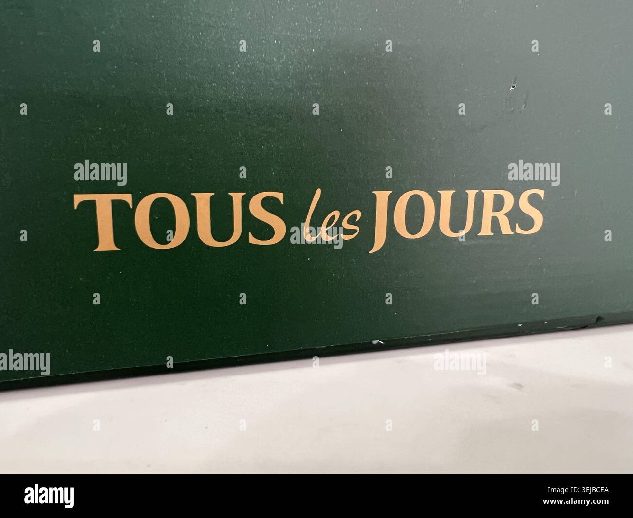 Close-up of sign for Tous Les Jours bakery, Pleasant Hill, California ...