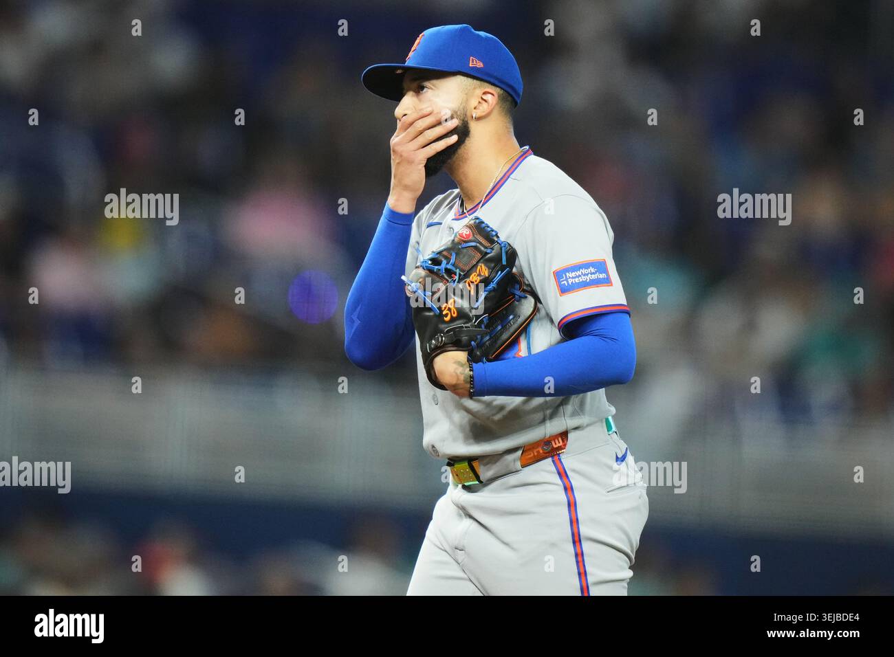New York Mets pitcher Devin Williams stands on the mound during the ...