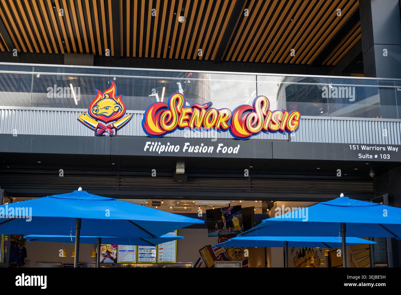 Exterior of Senor Sisig Filipino fusion food restaurant with colorful ...