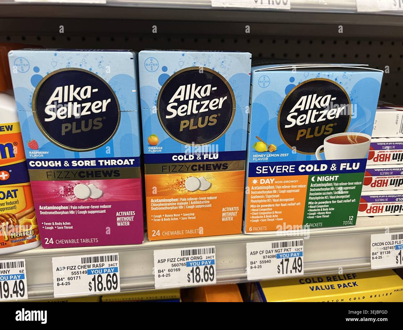 Close-up of Alka Seltzer on a store shelf in Lafayette, California, May ...