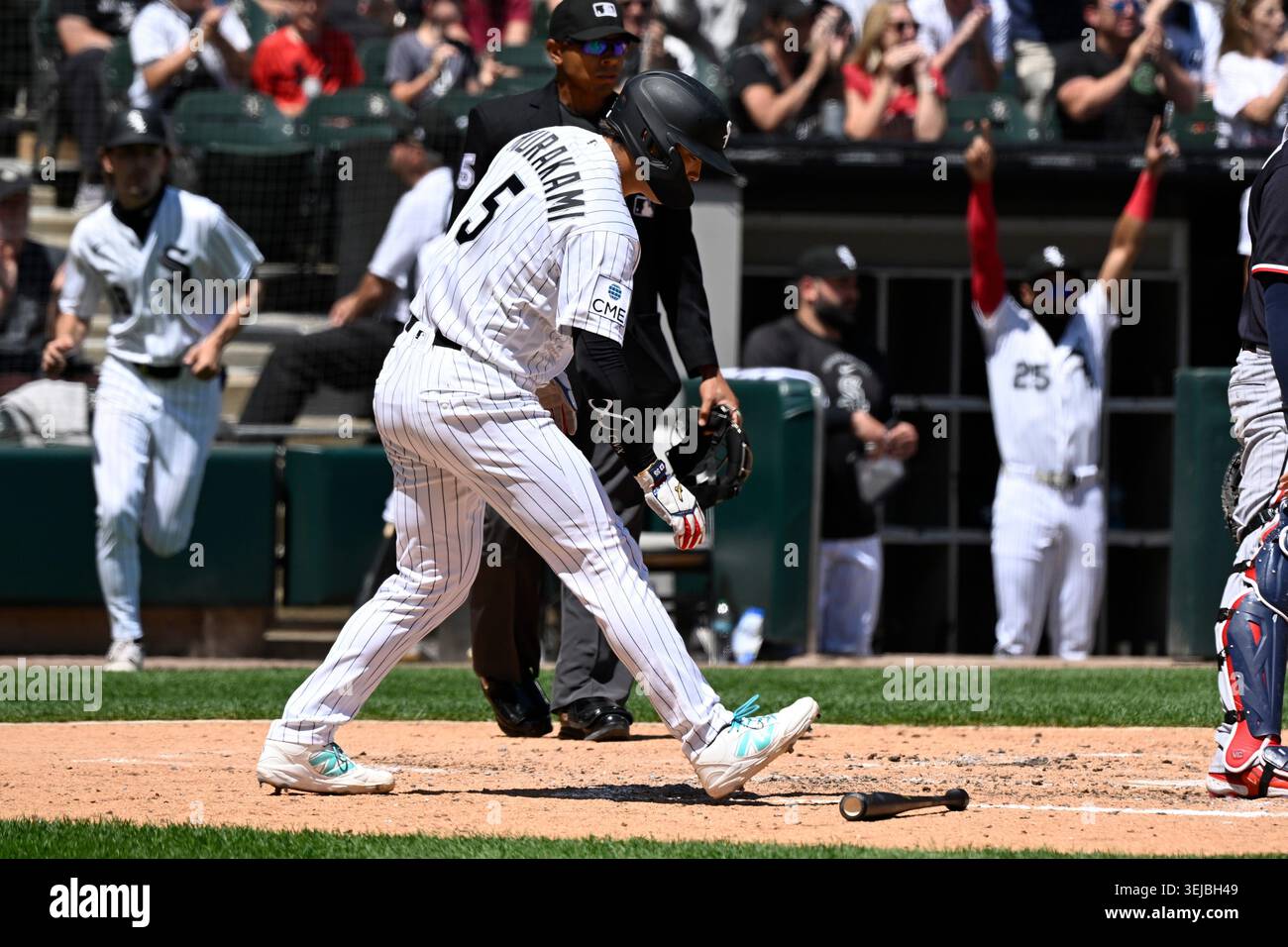 Chicago White Sox's Munetaka Murakami scores during the third inning of ...